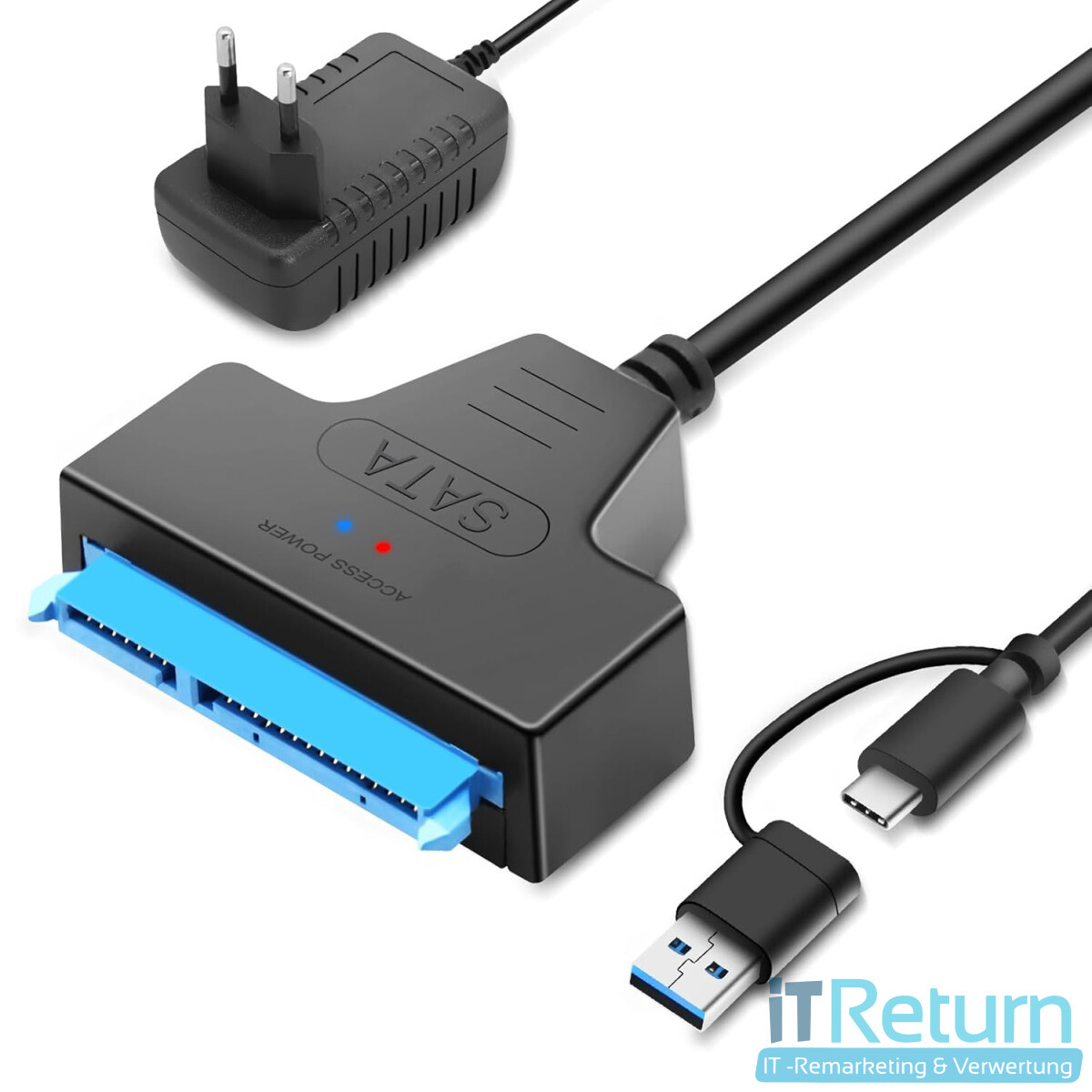 SATA USB Adapter, für Externen und Internen Festplatten 2,5 & 3,5 SSD ...